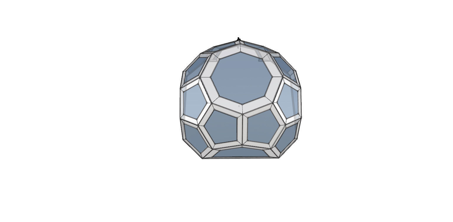 Pentagon Dome with frame and glass 3D model | CGTrader