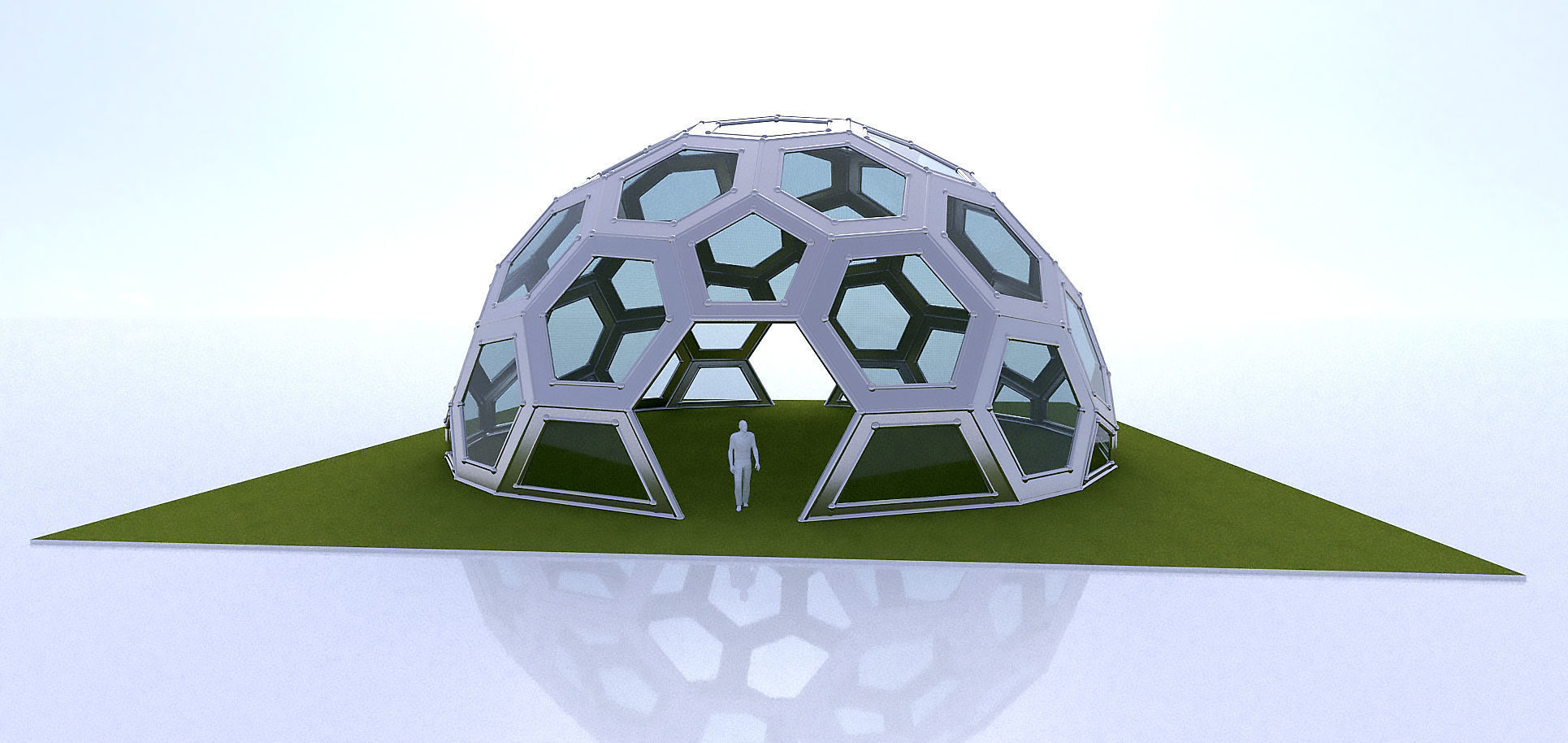 Geodesic Dome with frame and glass panels 3D model | CGTrader