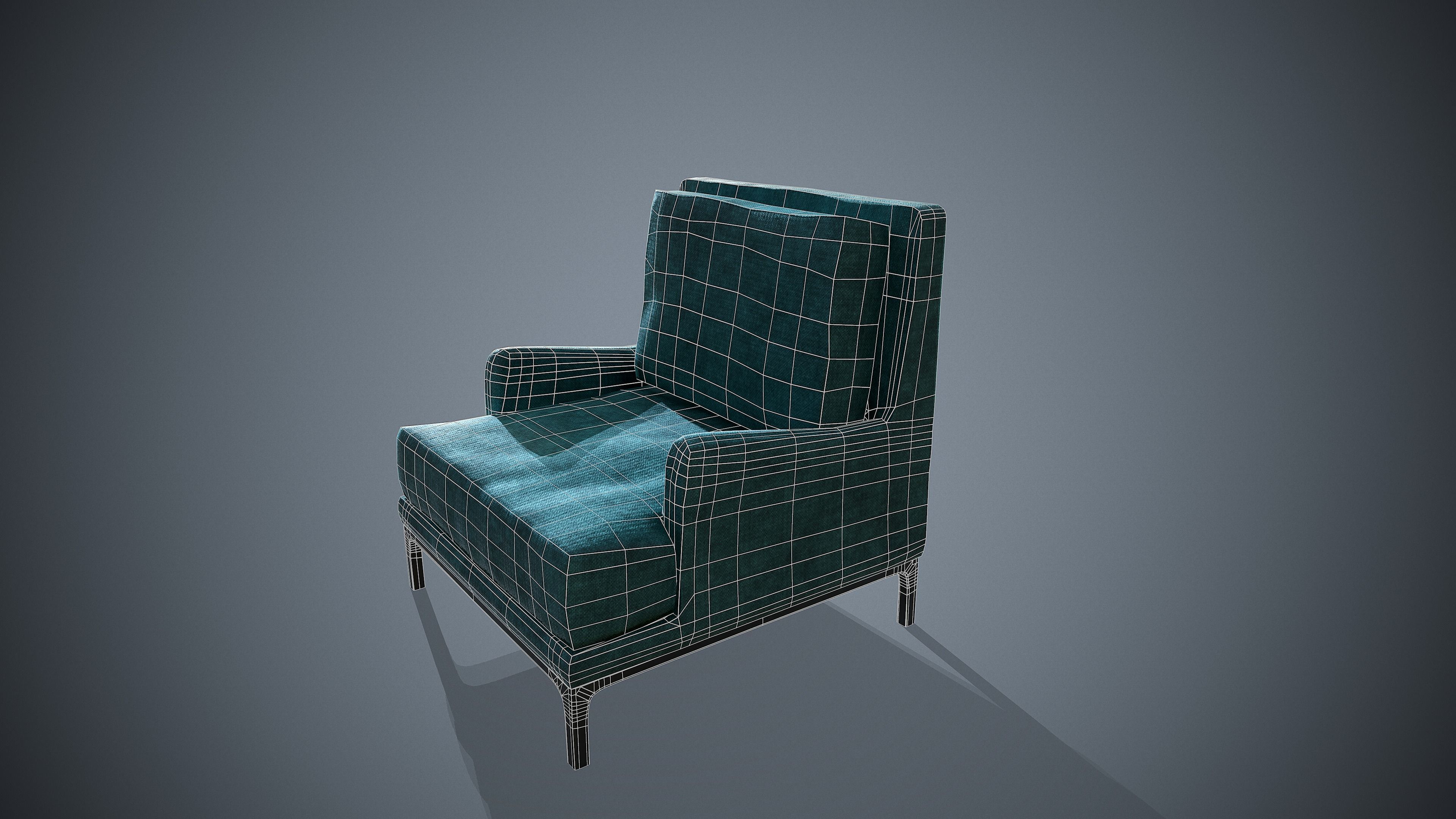 3D model Gameready Armchair - Low Poly chair VR / AR / low-poly | CGTrader