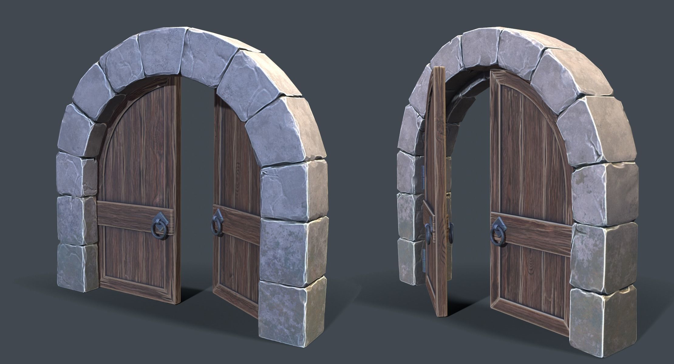 3D model Stylized Arched Door VR / AR / low-poly | CGTrader