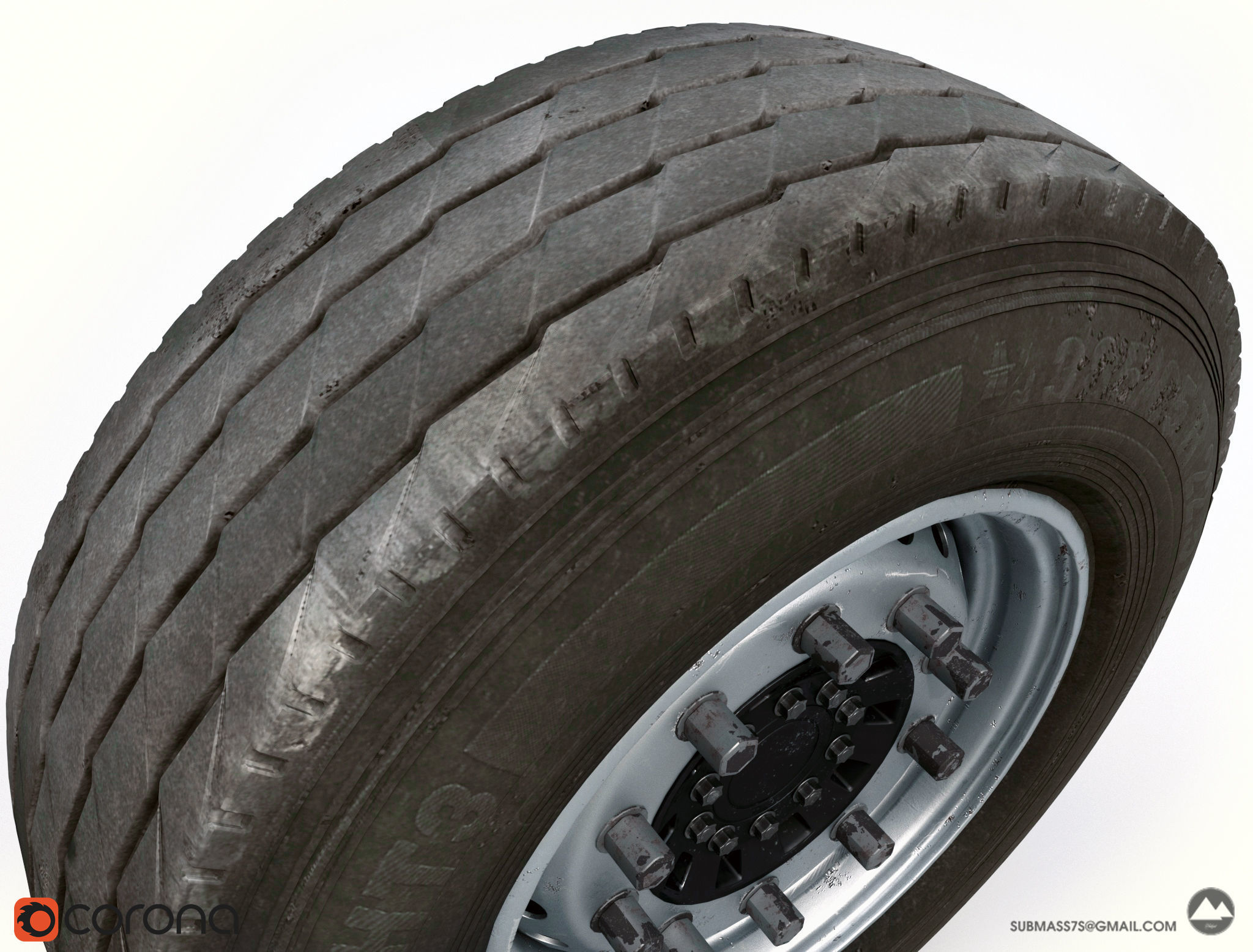 Disk Truck Drive tire 3D model | CGTrader