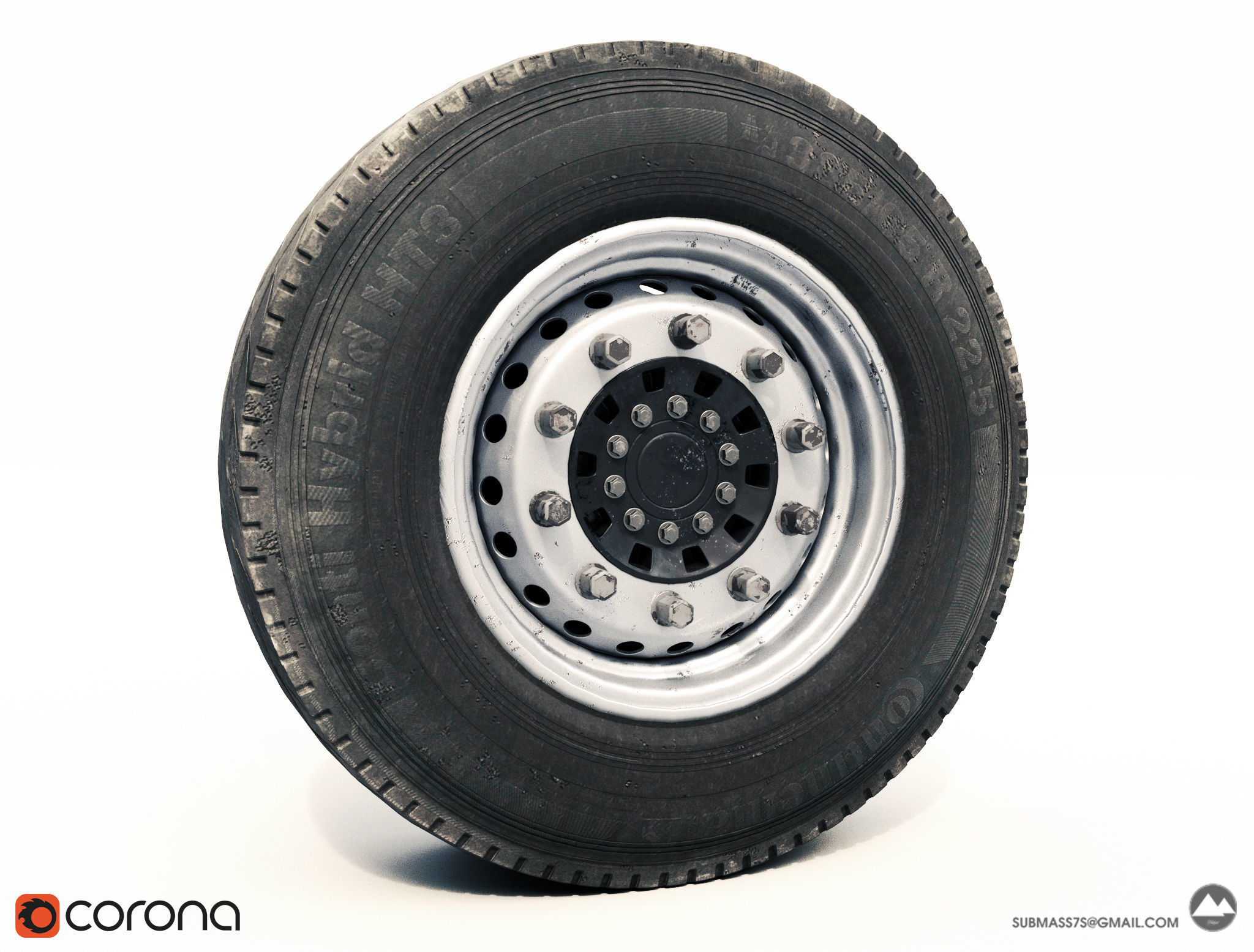 Disk Truck Drive tire 3D model | CGTrader