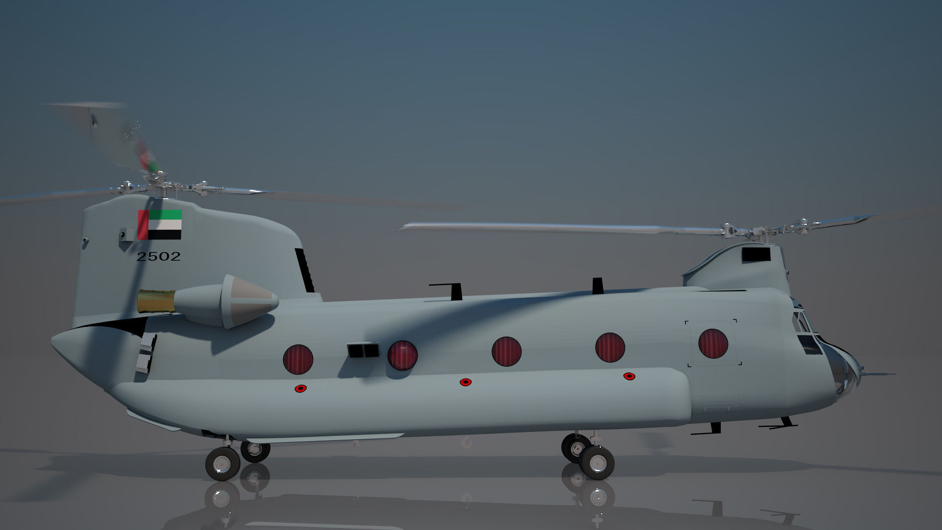 UAE Air Force Chinook CH - 47 F 3D model animated | CGTrader