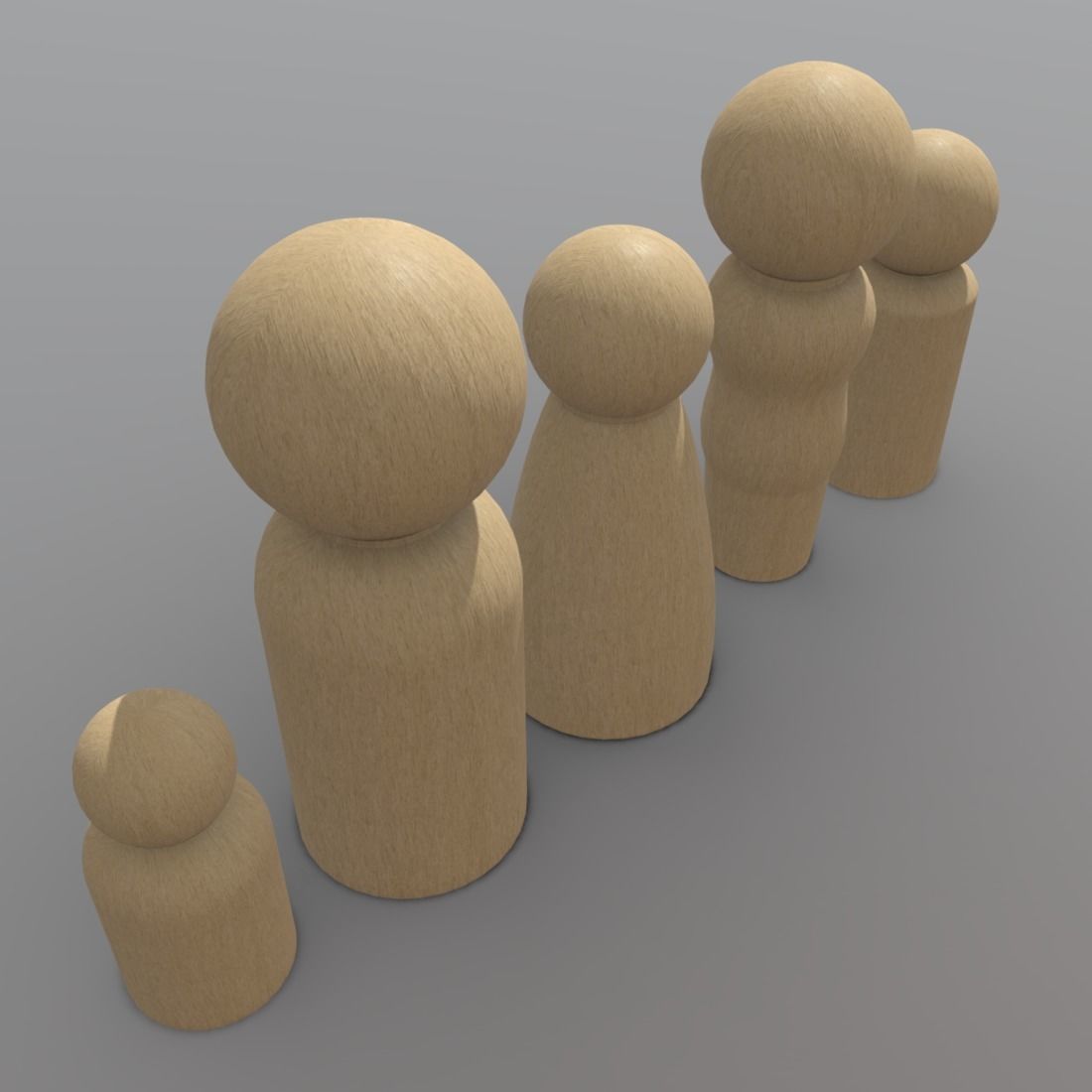 3D model Wooden Toy People 2 VR / AR / low-poly | CGTrader