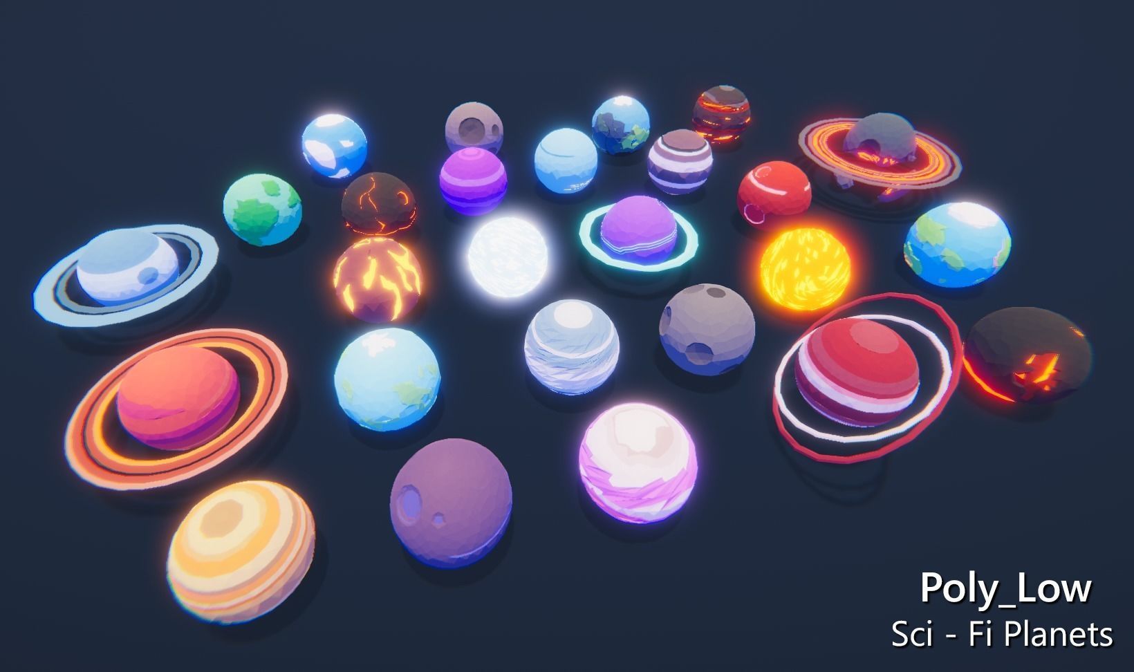 3D model Poly-Low - Sci - Fi - Planets VR / AR / low-poly | CGTrader