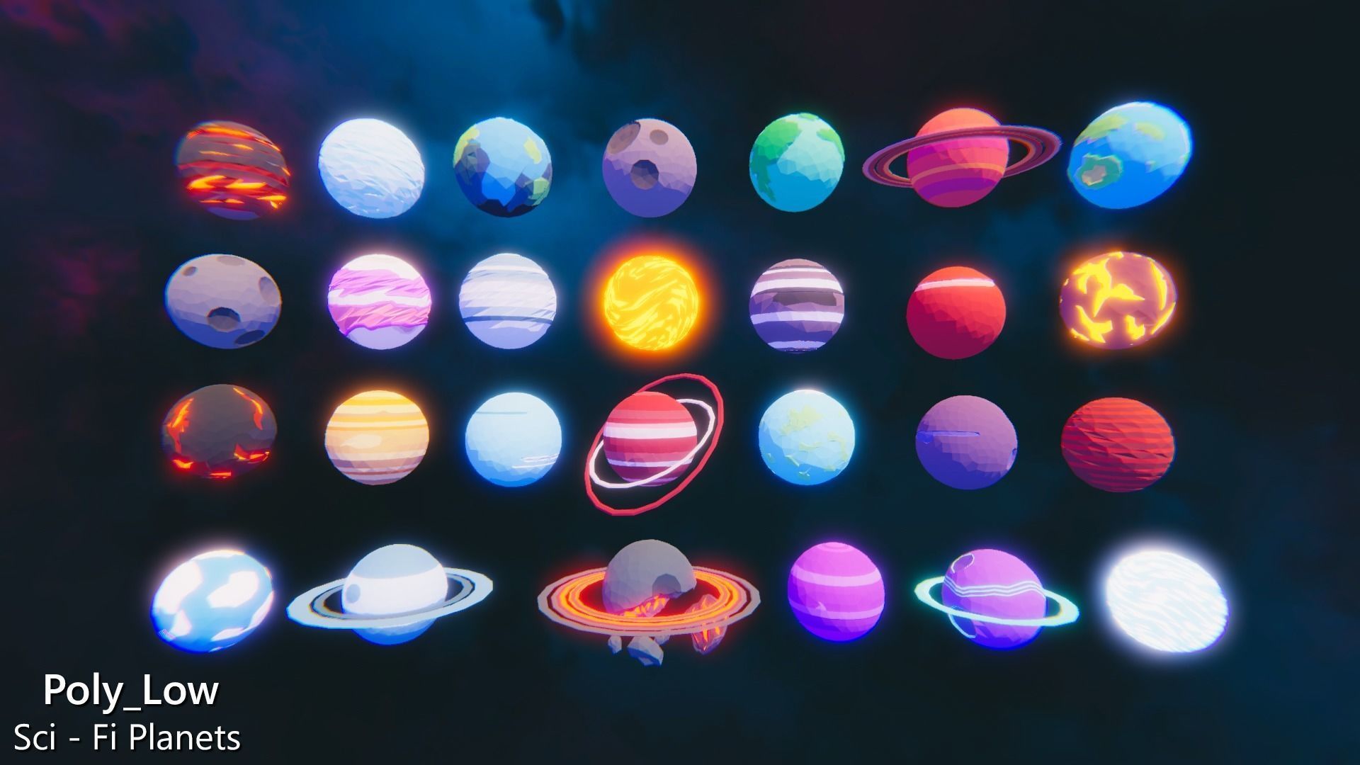 3D model Poly-Low - Sci - Fi - Planets VR / AR / low-poly | CGTrader