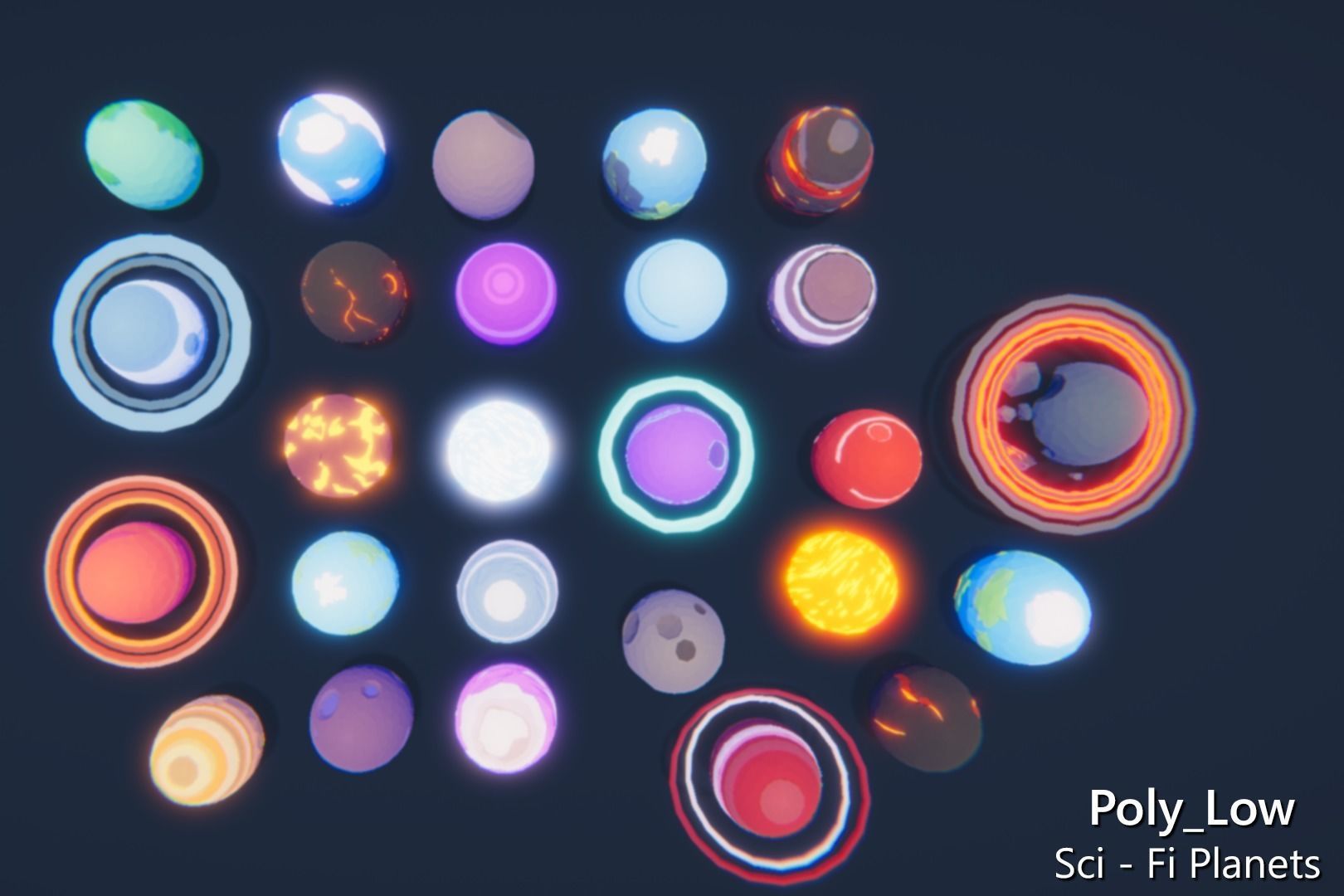 3D model Poly-Low - Sci - Fi - Planets VR / AR / low-poly | CGTrader