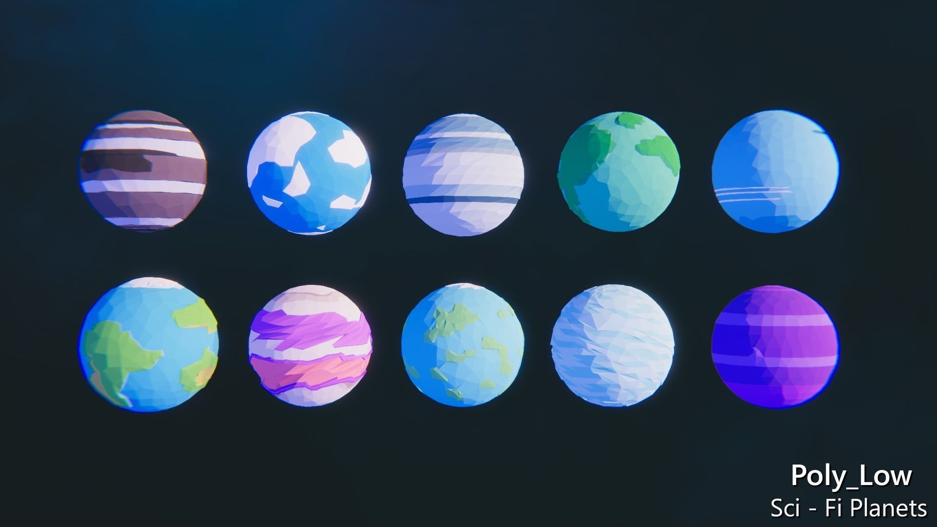 3D model Poly-Low - Sci - Fi - Planets VR / AR / low-poly | CGTrader