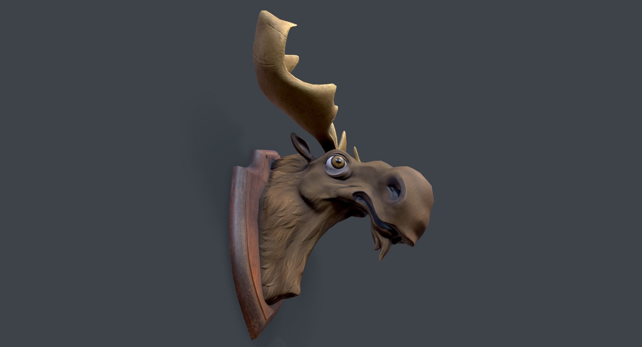 3D model Stylized Moose Head Trophy VR / AR / low-poly | CGTrader