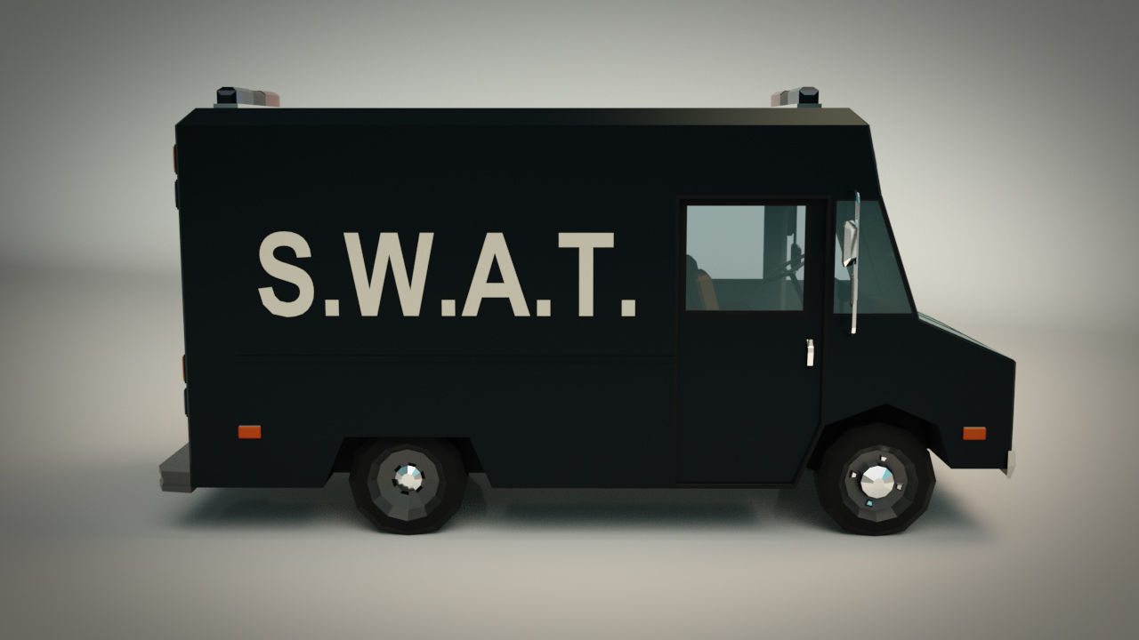 3D model Low Poly SWAT Van 01 VR / AR / low-poly | CGTrader