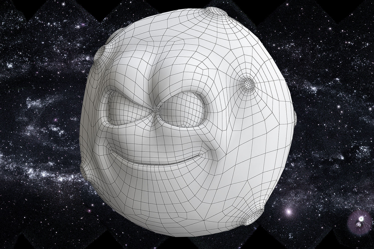 3D model Moon palnet charecter with morpher 3d model VR / AR / low-poly ...