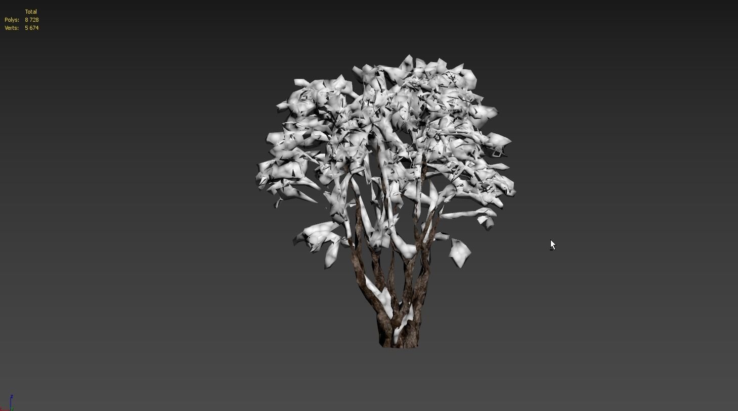 3D model Low Poly Tree Bush Winter Stylish VR / AR / low-poly | CGTrader
