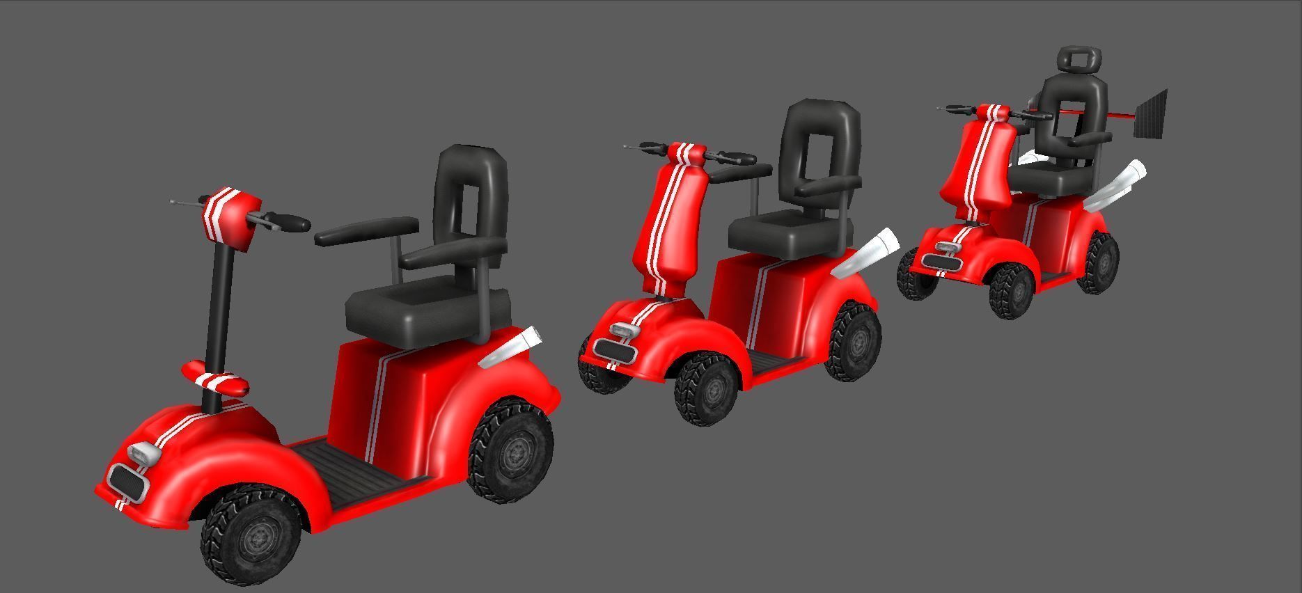 3D model cartoon mobility scooters with upgrades VR / AR / low-poly ...