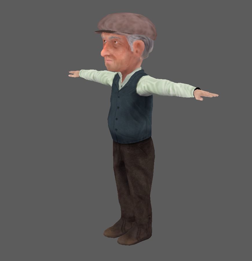 3D model semirealistic old man VR / AR / low-poly | CGTrader