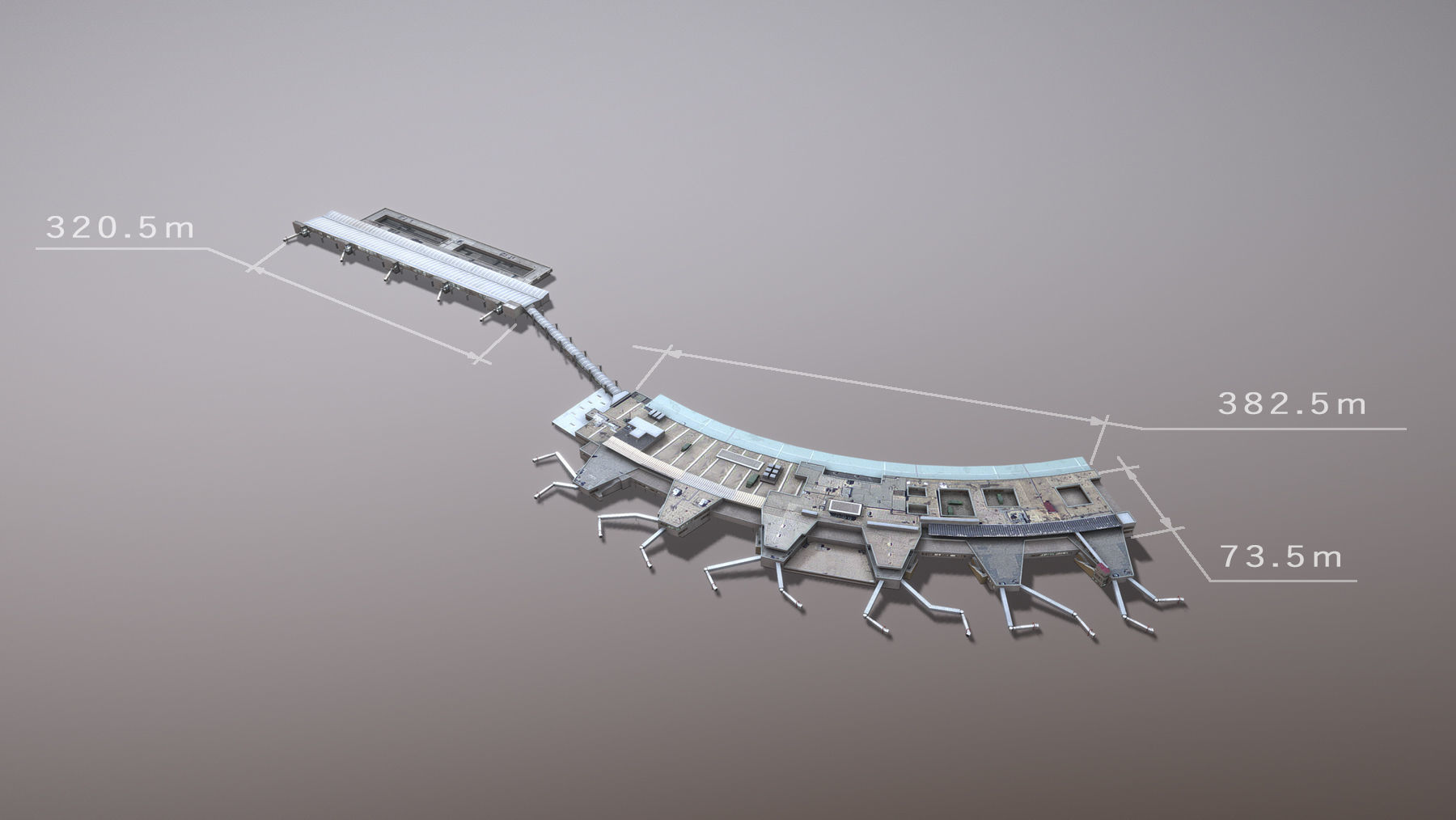 3D model Airport Terminal LEMD Terminal1 Madrid Barajas Airport VR / AR ...