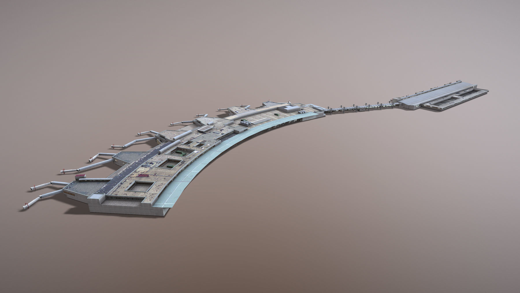 3D model Airport Terminal LEMD Terminal1 Madrid Barajas Airport VR / AR ...