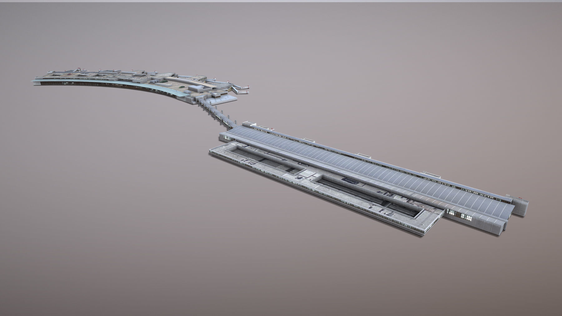 3D model Airport Terminal LEMD Terminal1 Madrid Barajas Airport VR / AR ...