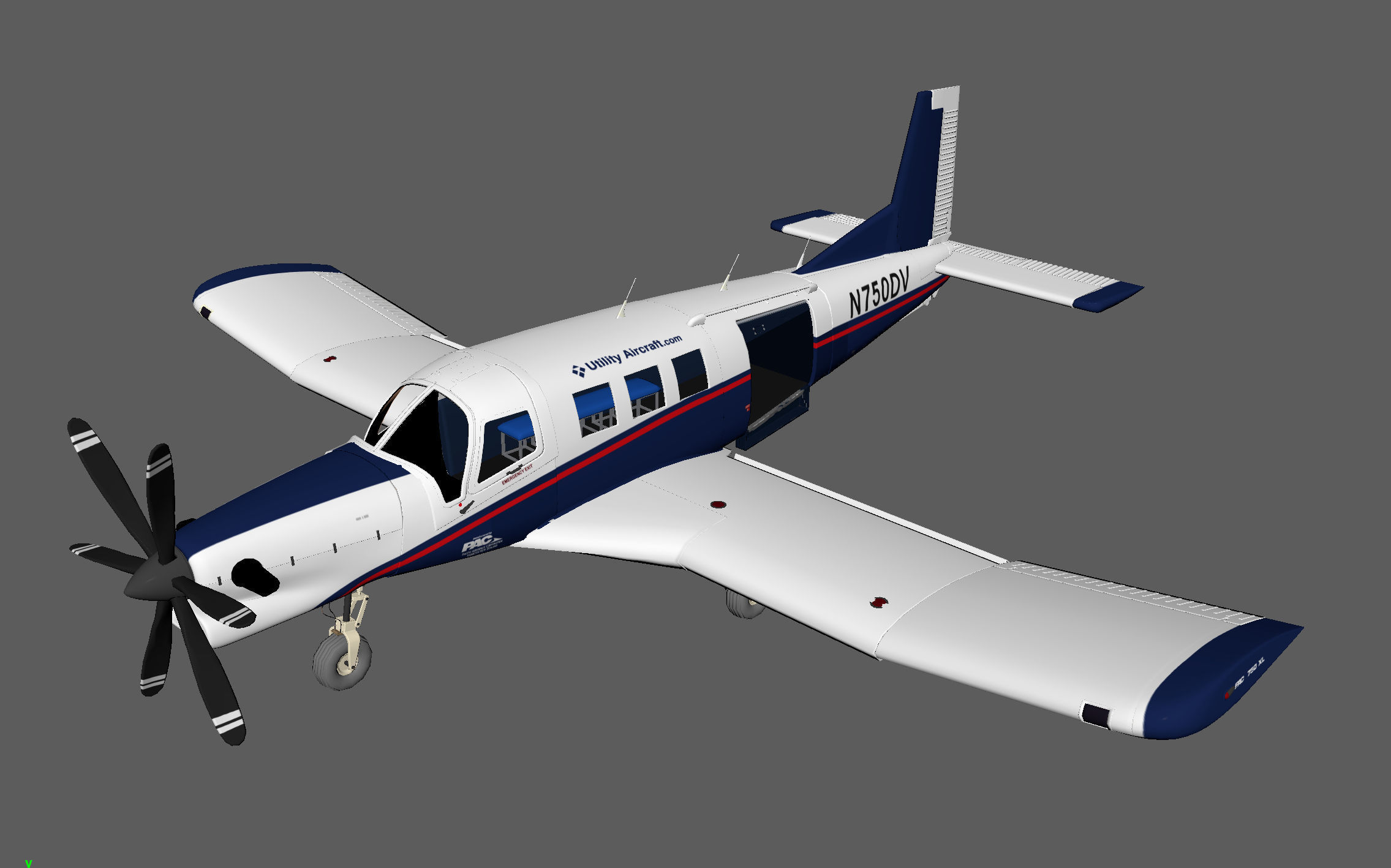 Skydiving Aircraft PAC750XL 3D model | CGTrader