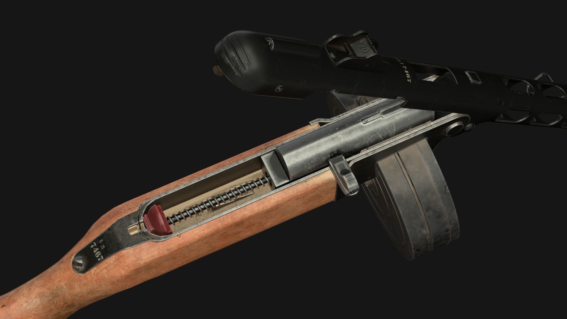 3D model Soviet submachine gun PPSh41 VR / AR / low-poly | CGTrader