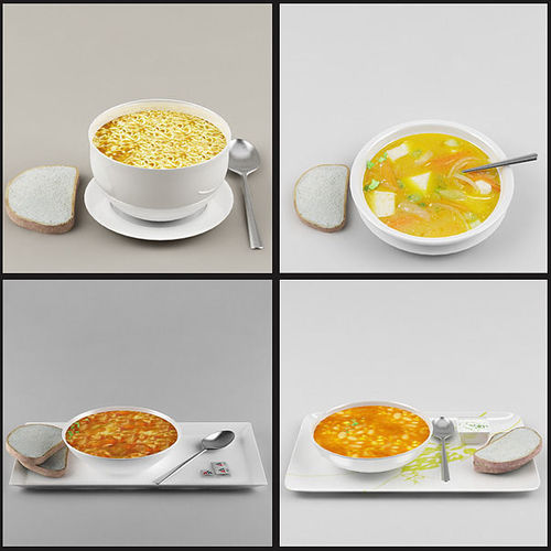 Food collection soup 3D Model MAX OBJ FBX - CGTrader.com