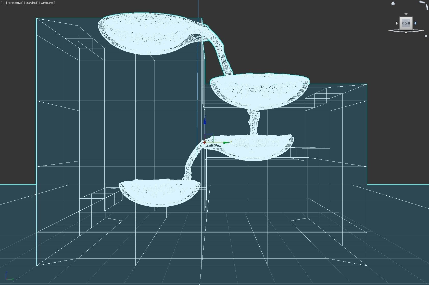 Cascading four bowl water feature 3D model | CGTrader