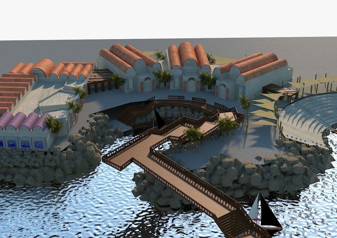 Touristic Nubian Complex 3D model | CGTrader