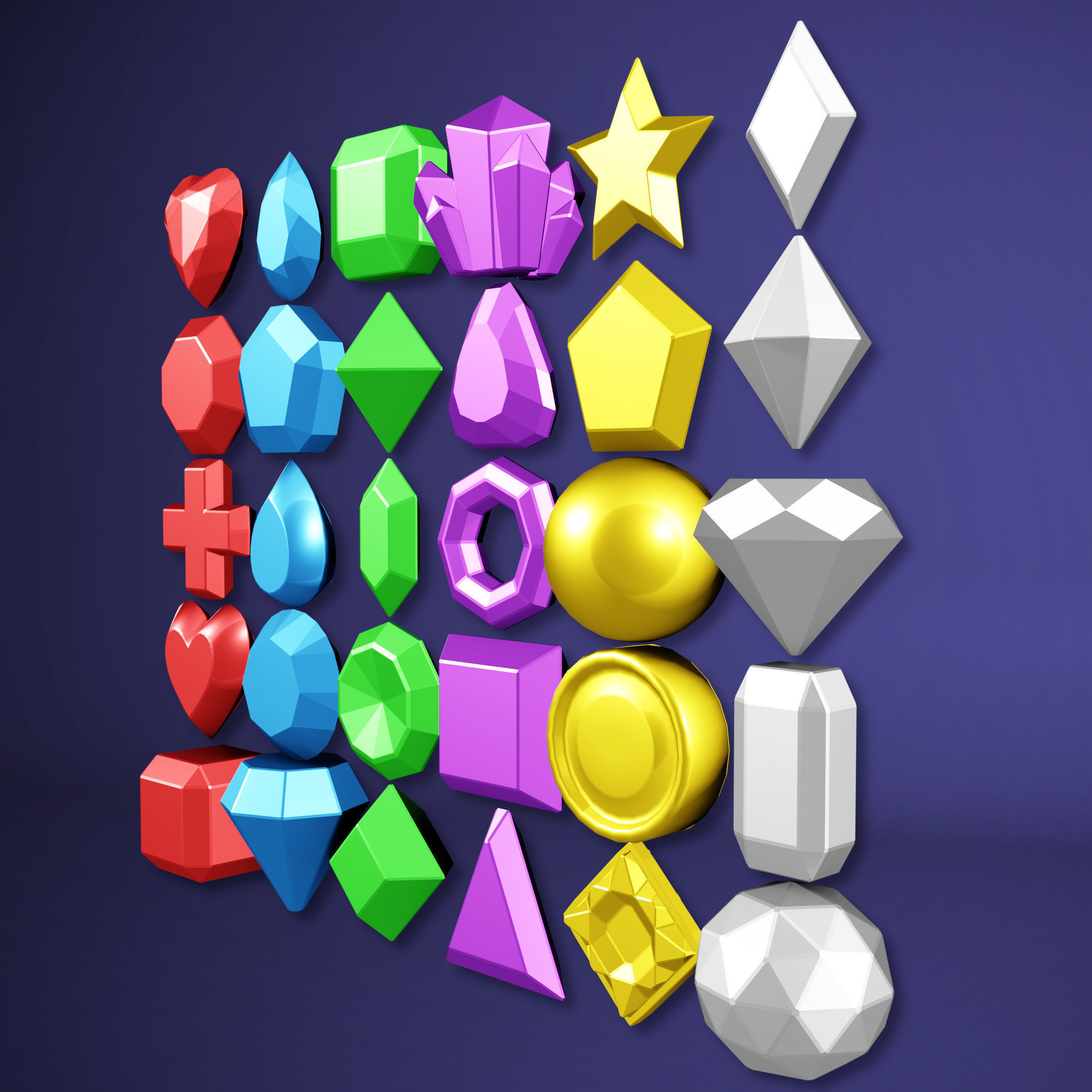 3D model Classic Gems Pack VR / AR / low-poly | CGTrader
