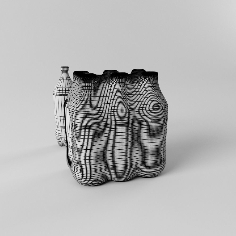 Coca-Cola Plastic Bottle with Pack 3D model | CGTrader