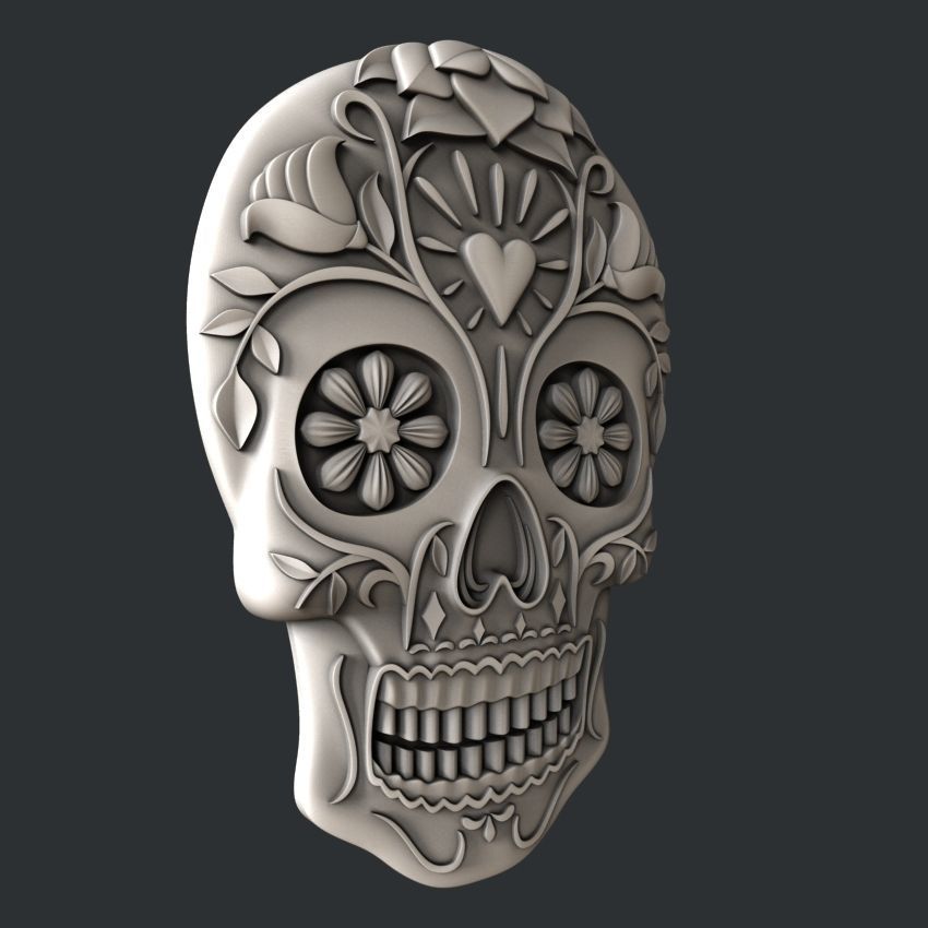 3d STL models for CNC sugar skull 3D model | CGTrader