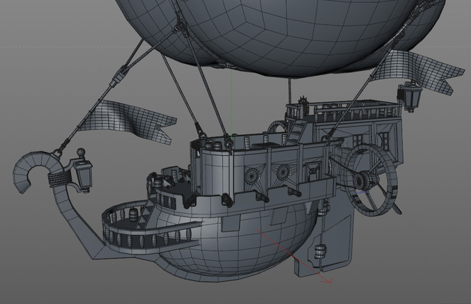 Airship 3D Model Game ready .obj .3ds .fbx .c4d - CGTrader.com