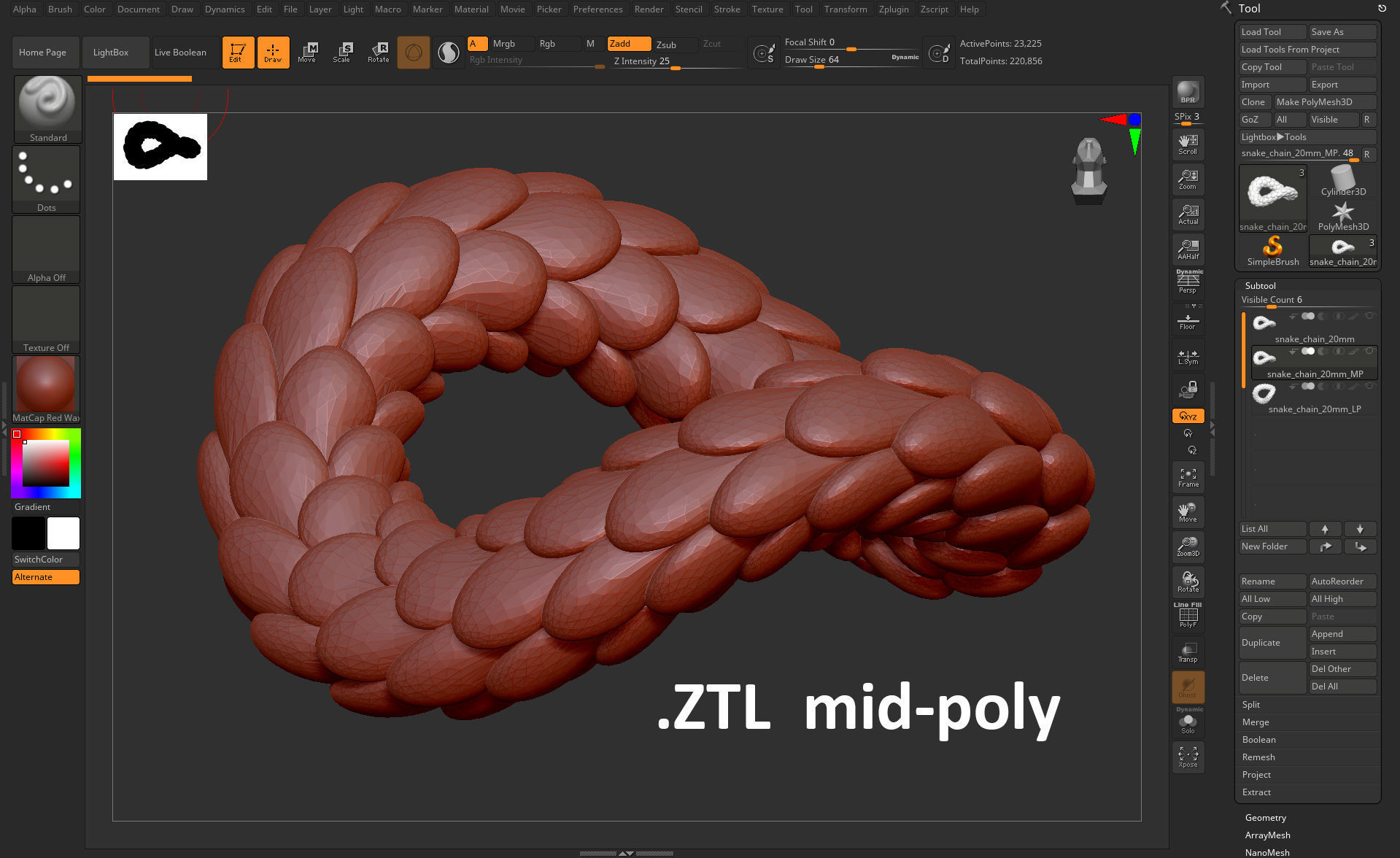 Snake Chain Link 3D model 3D printable | CGTrader