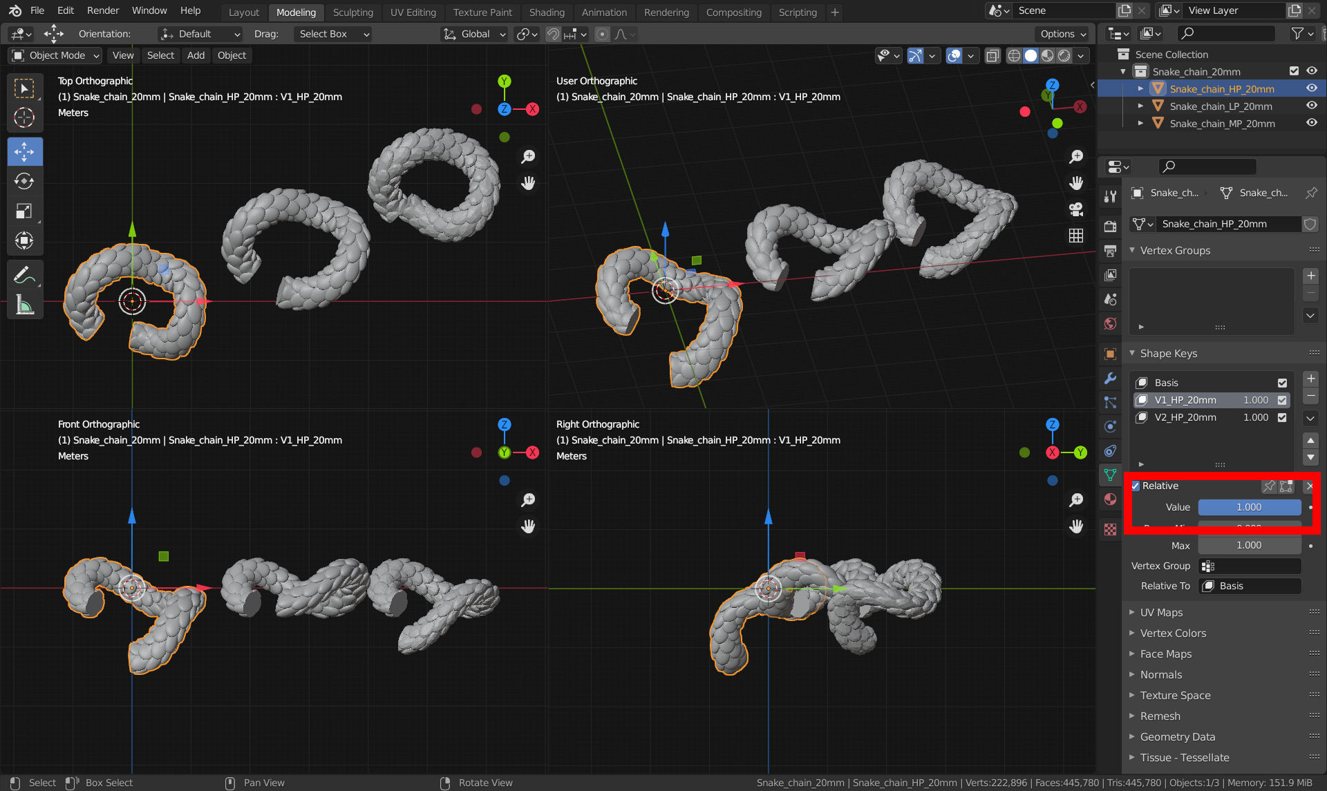 Snake Chain Link 3D model 3D printable | CGTrader