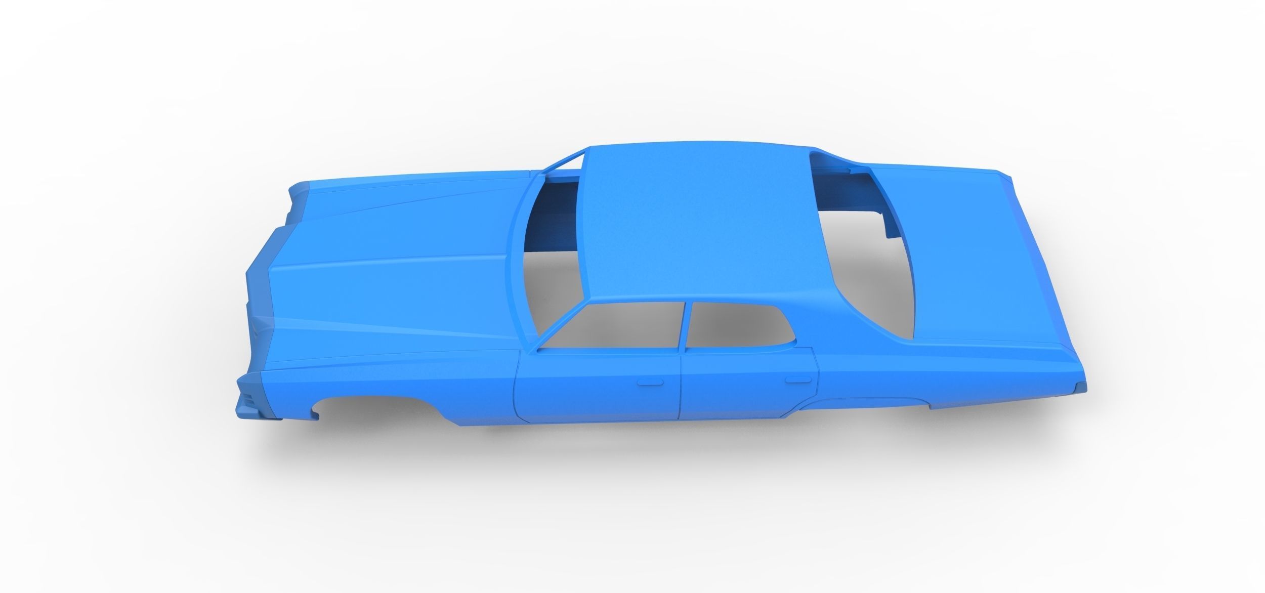 Shell Chevrolet Impala 1972 4 doors Scale 1 to 24 3D model 3D printable ...