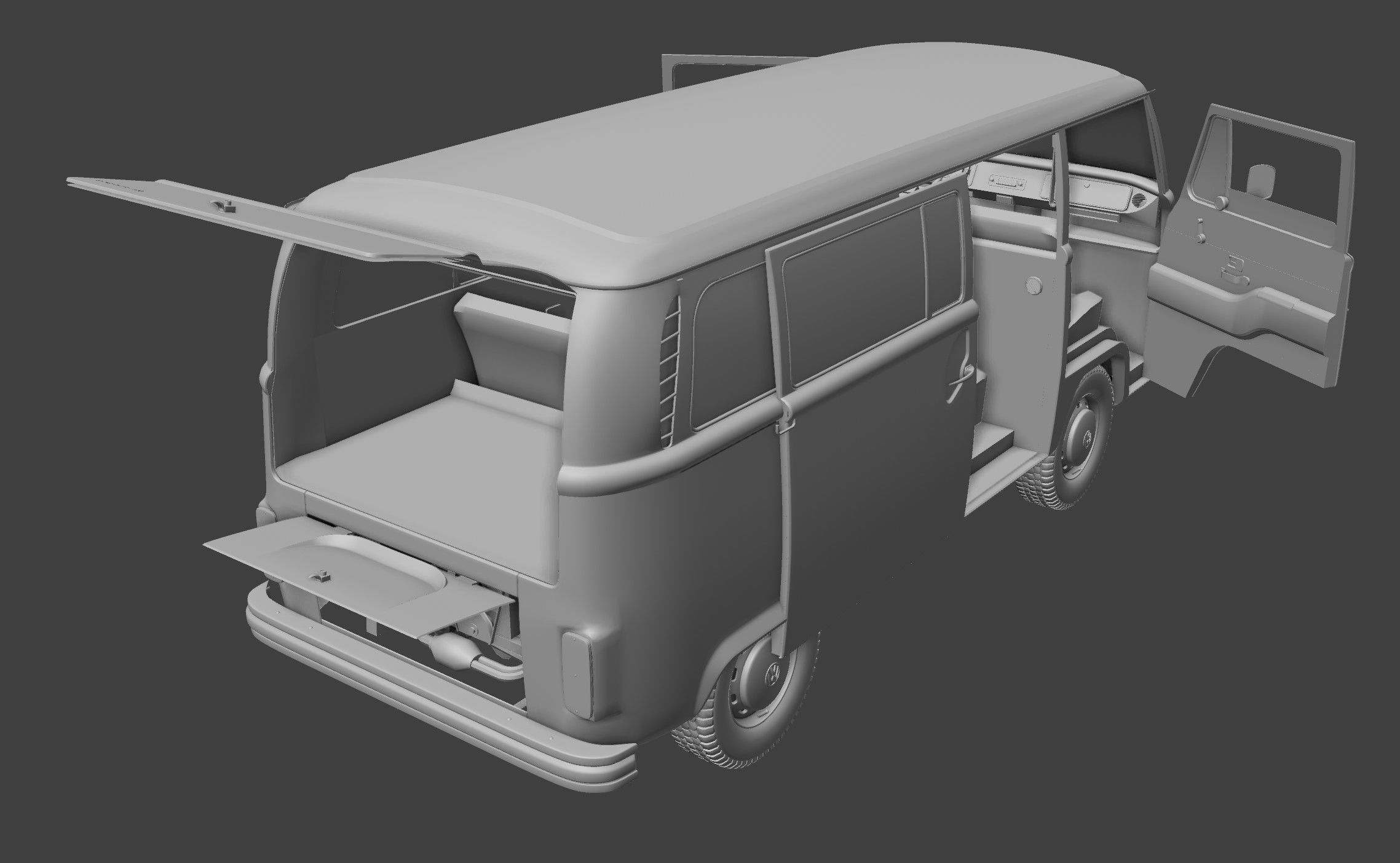 VOLKSWAGEN T2 BAY WINDOW 1974 3D model | CGTrader