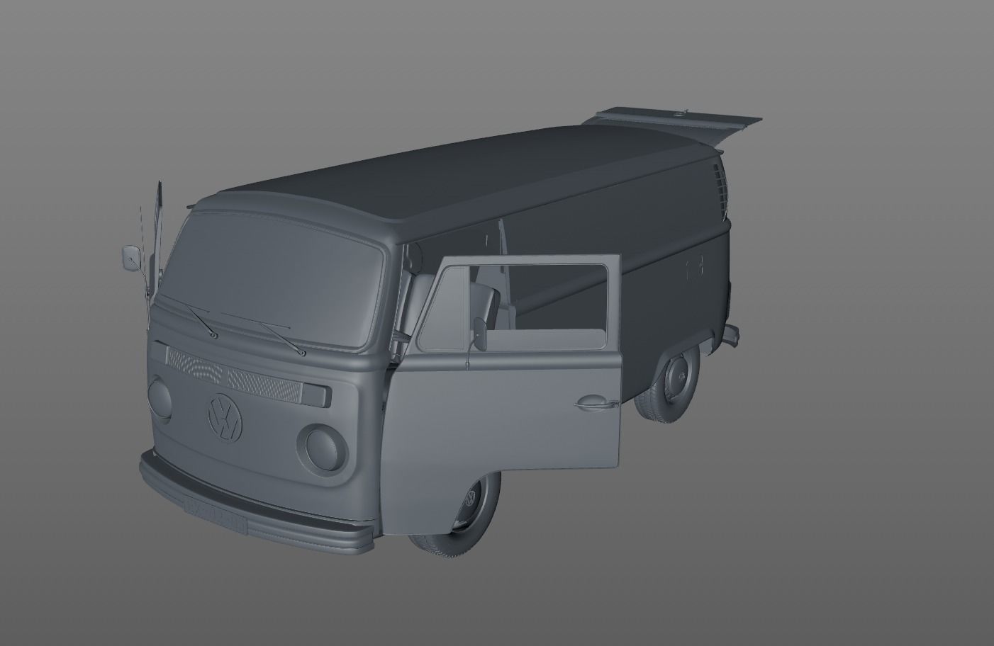 VOLKSWAGEN T2 CARGO VAN 1974 3D model | CGTrader