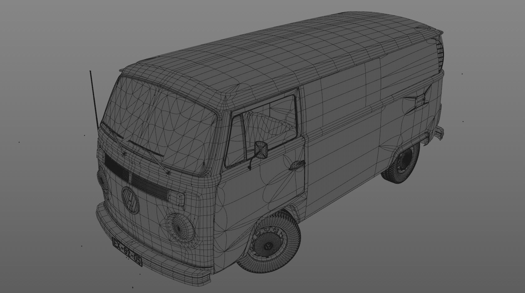 VOLKSWAGEN T2 CARGO VAN 1974 3D model | CGTrader