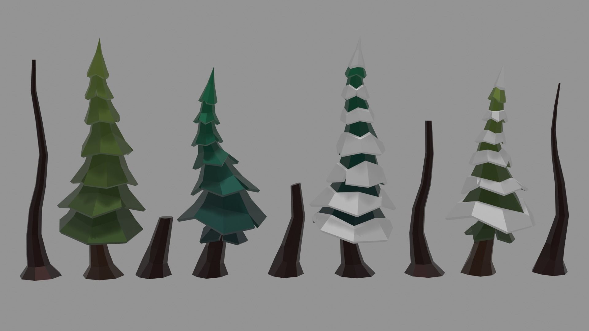 Low Poly Tree Pack free VR / AR / low-poly 3D model | CGTrader