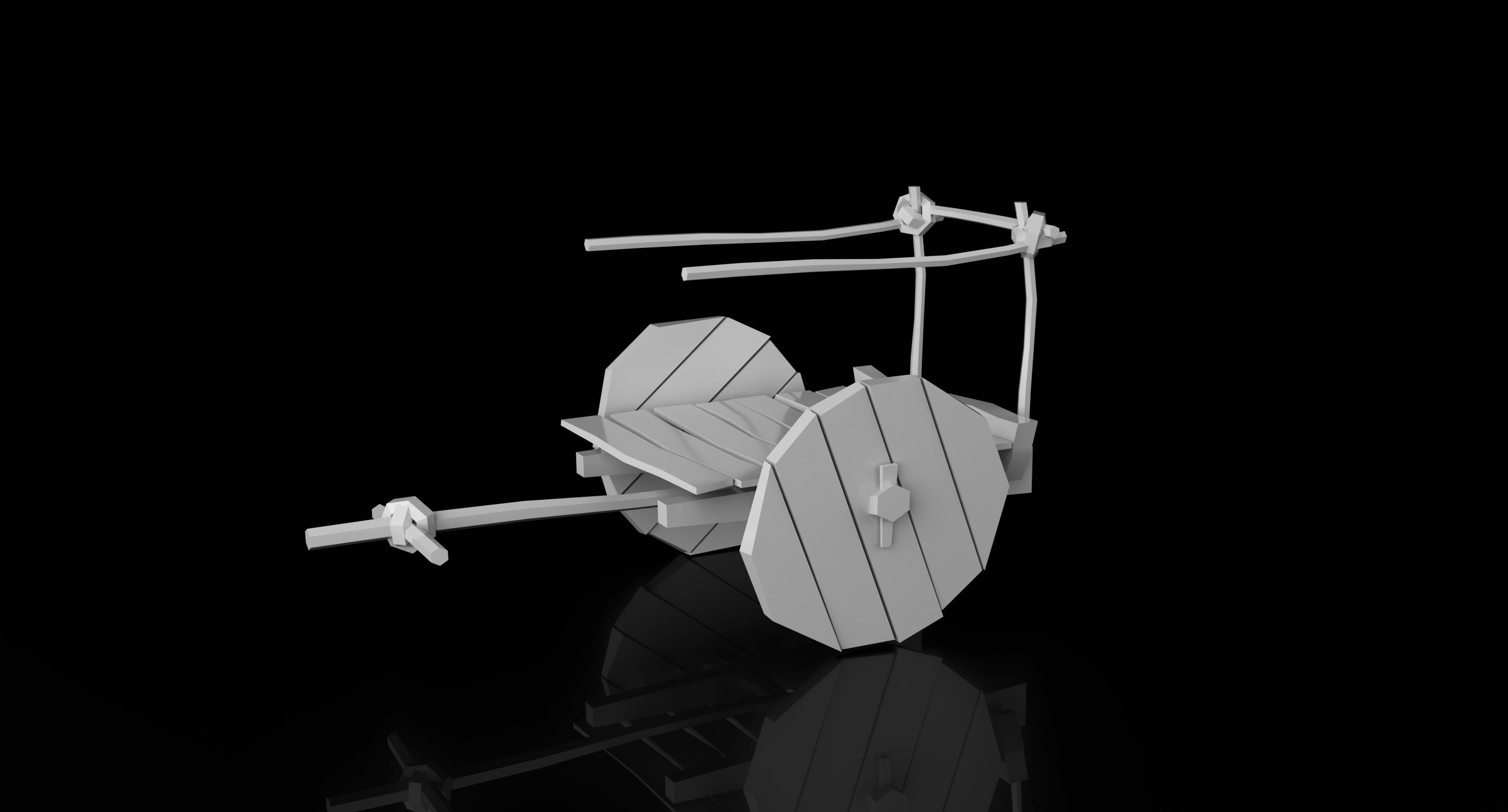 Very low poly Game Prop Cart free VR / AR / low-poly 3D model | CGTrader