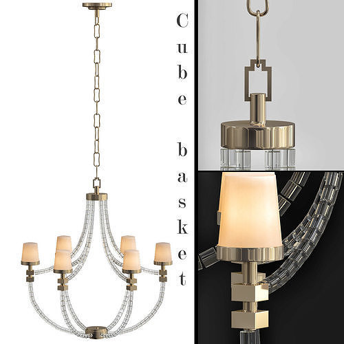 Crystal Cube Basket Chandelier Visual Comfort 3D model | CGTrader