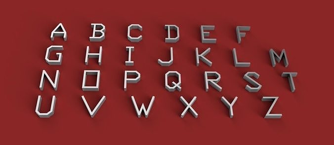 TXT font uppercase and lowercase 3D Letters STL FILE 3D model 3D ...