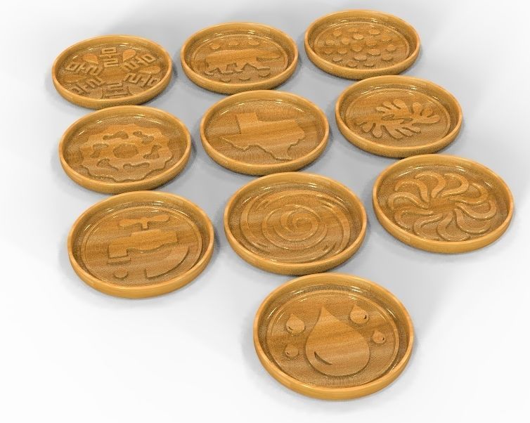 10 Set of Mug Coaster 3D model 3D printable | CGTrader
