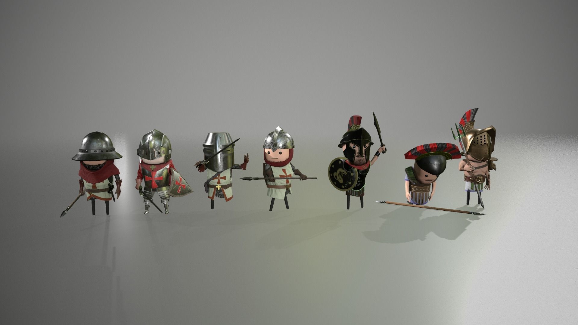 3D model low poly knight pack VR / AR / low-poly rigged | CGTrader