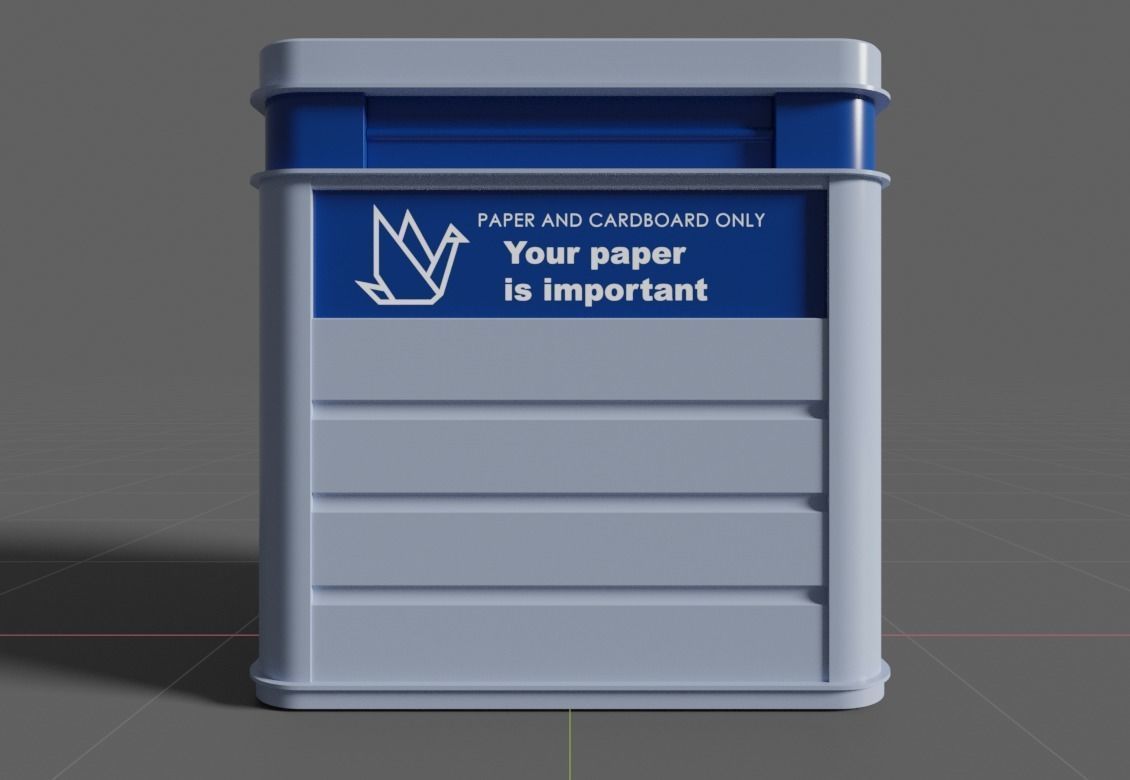 Paper recycling container 3D model | CGTrader