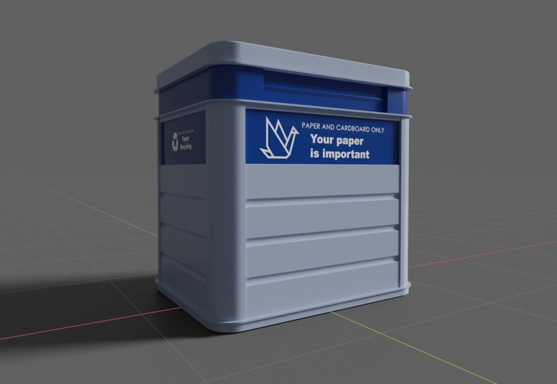 Paper recycling container 3D model | CGTrader