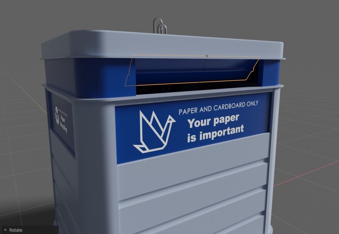 Paper recycling container 3D model | CGTrader