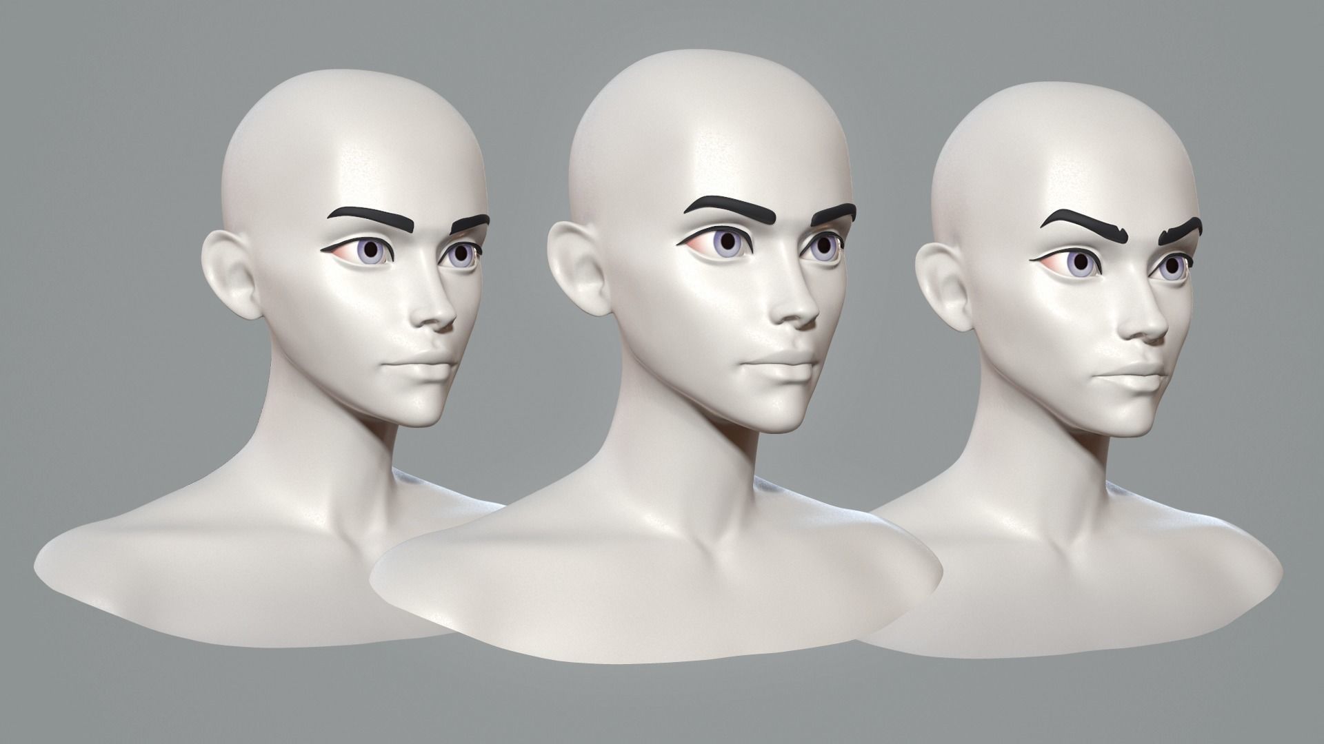 Stylized cartoon female characters base mesh 3D model | CGTrader