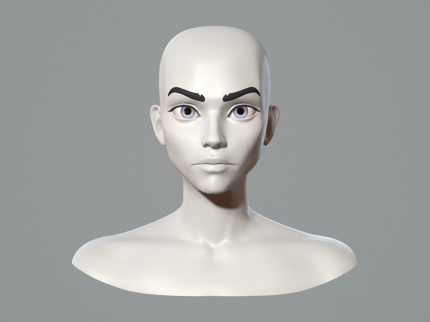 Stylized cartoon female characters base mesh 3D model | CGTrader