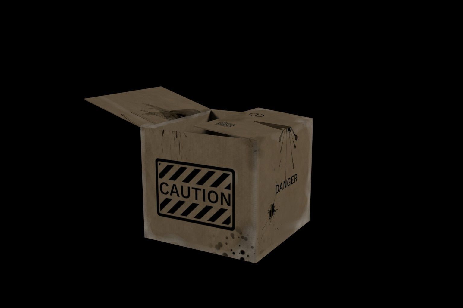 Dirty Cardboard Box free VR / AR / low-poly 3D model | CGTrader