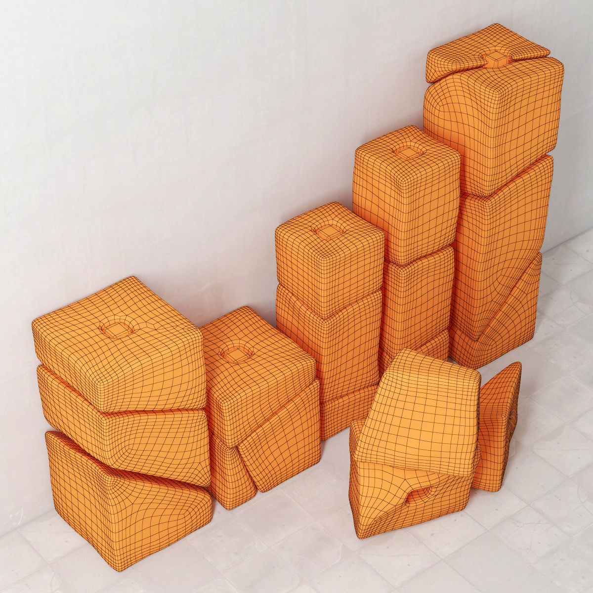 Stone cube light 3D model | CGTrader