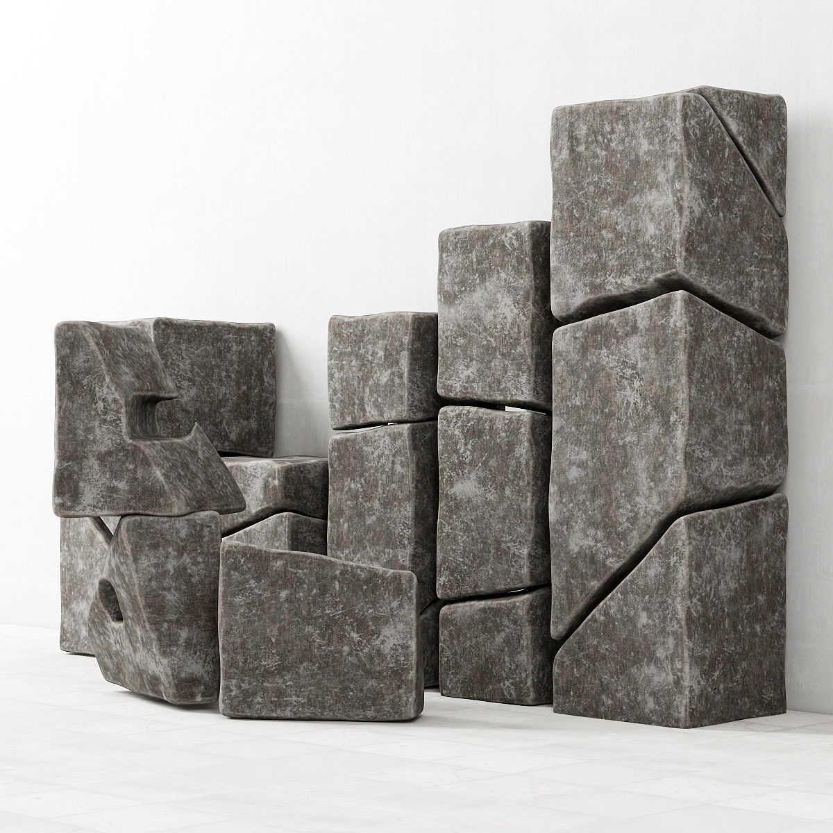 Stone cube light 3D model | CGTrader